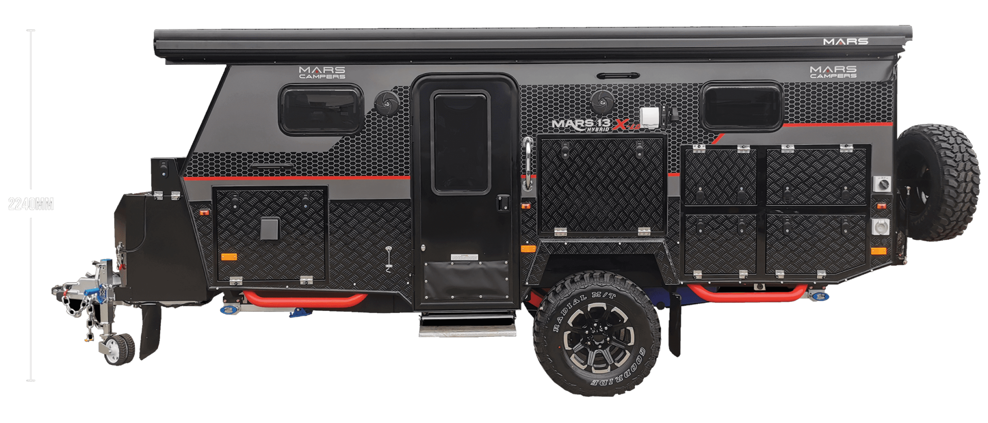 13ft. Low Profile Hybrid Caravan (Max. Height 2240mm) Mars 13X Low Down